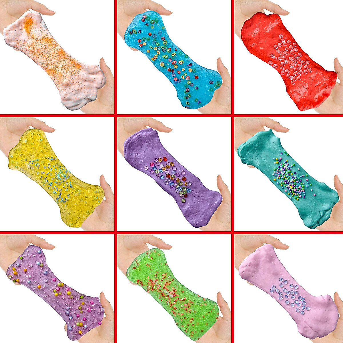 JOYIN 56 Pcs Slime Supplies DIY Slime Kit Making Set for Kids, Kids Art Craft with 18 Slime and 38 Accessories, Fruit Slices, Foam Balls, Cutting Tools, Soft Clay, Glitter Tubes, Fidget Toy