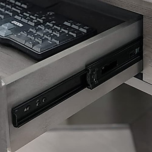Leick Home Chisel & Forge Corner Computer Desk, Smoke Gray/Matte Black
