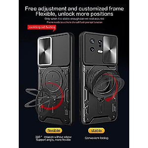 Compatible with Infinix Note 30 Pro Case,Car Mount Magnetic Shell Compatible with Infinix Note 30 Pro X678B Kickstand with Slide Lens Case Cover HEI