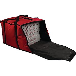 San Jamar PB20-12 Commercial Insulated Pizza/Food Delivery Bag, 12" H x 18" W x 20" D, Red