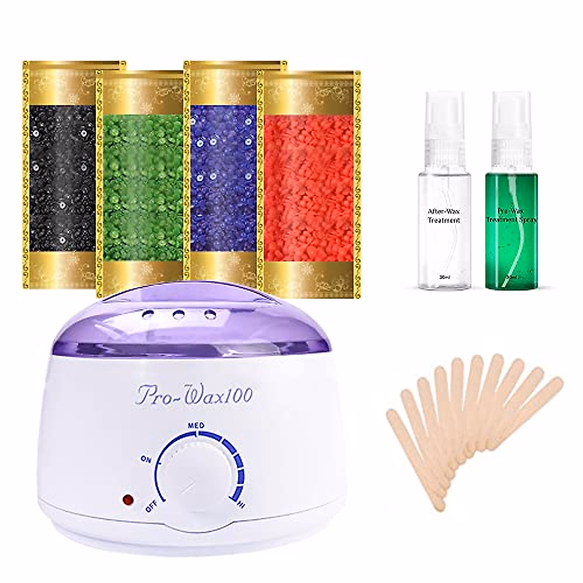 Wax Warmer, Portable Electric Hair Removal Kit for Facial &Bikini Area& Armpit- Melting Pot Hot Wax Heater Accessories Total Body Waxing Spa or Self-waxing Spa in Home for Girls & Women & Men