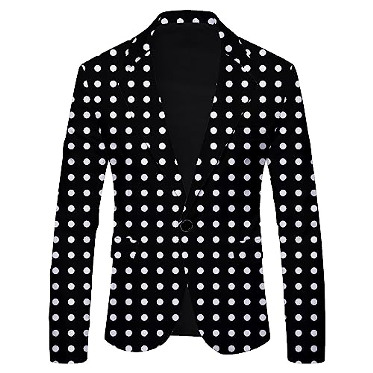 2023 New Polka Dot Leopard Print Casual British Fashion Slim Fit Suit Men's Jacket Oilfield Rain Suit (Black #2, XXL) Jackets for Men Trench Coat Men Winter Coats for Men Coats for Men