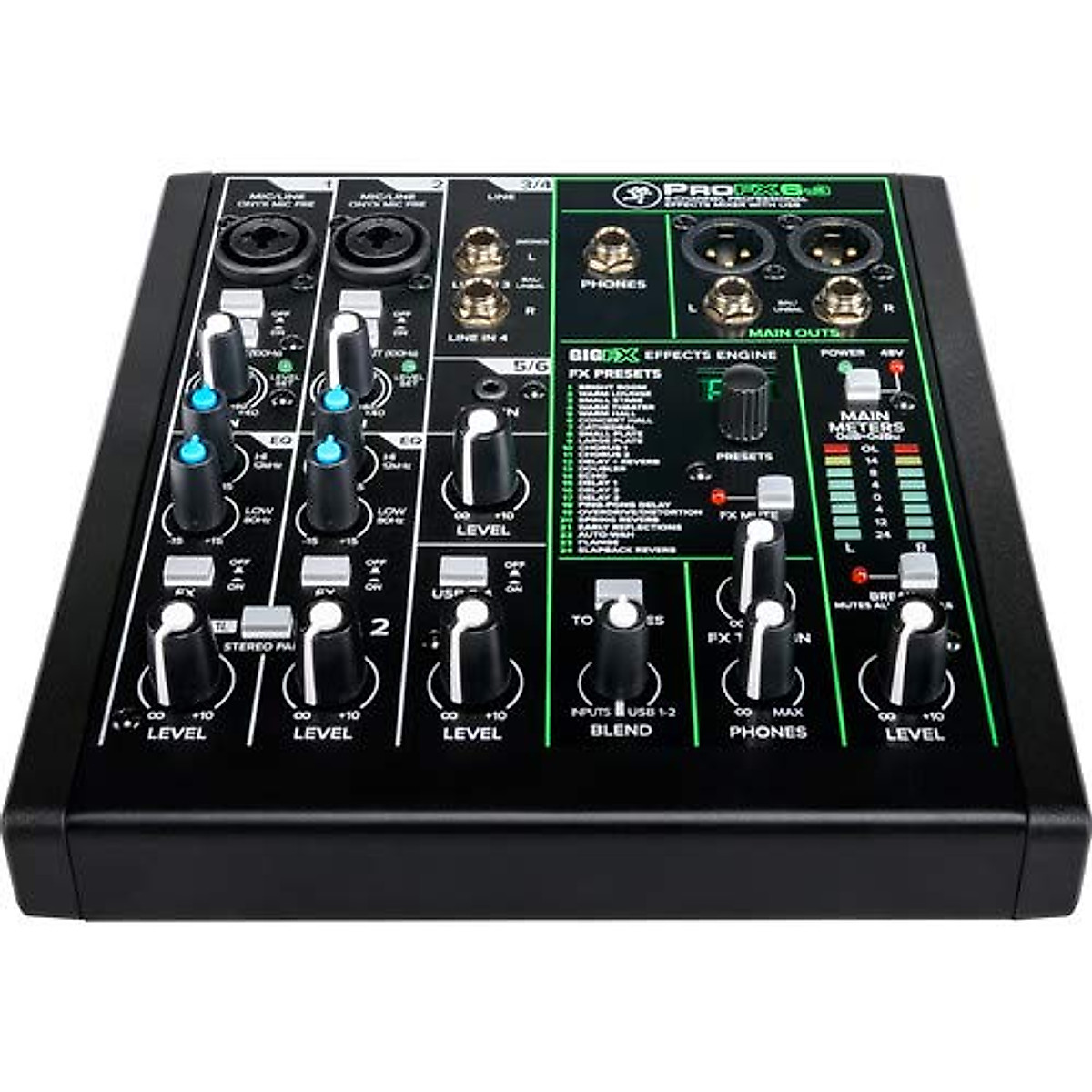 Mackie ProFX6v3 6-Channel Sound Reinforcement Mixer with Built-In FX, Gator Cases G-MIXERBAG-1212 Mixer Bag & Stereo Cable 10' Bundle