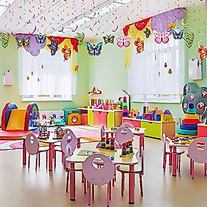 36 Pieces Spring Butterfly Hanging Swirl Decoration Summer Spring Party Hanging Streamer Butterfly Swirl Butterfly Hanging Ceiling Swirl for Home Baby Shower Wedding Birthday Wedding Garden Tea Party