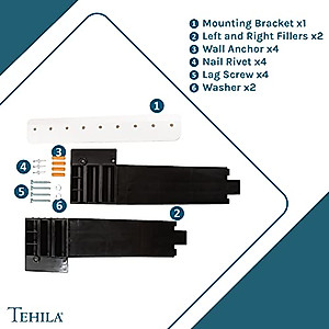 JS Jackson Supplies Tehila Black Wall Mounting Kit for Utility Sink, Floating Sink Converter for Laundry Room, Garage, Workshop, and More