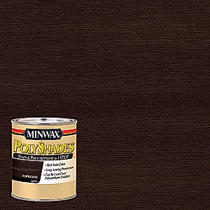 Minwax 613970444 PolyShades - Stain & Polyurethane in 1 Step, quart, Espresso, Satin