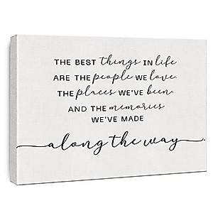 Inspirational Canvas Wall Art the Best Things in Life Canvas Print Framed Motivational Painting Artwork Ready to Hang Home Wall Decor 15x11.5 Inches