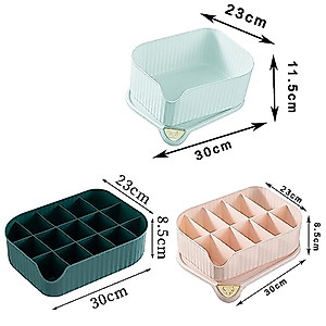 degtnb Underwear Drawer Organizer, Bra Storage Box, Large Capacity Storage Dust-proof with Lid Storage Boxes for Undies, Socks and Lingerie