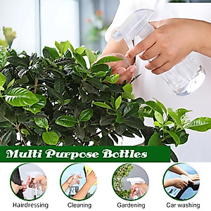 Bynccea Empty Clear Plastic Spray Bottles 13.5oz/400ml Adjustable Nozzle Mist/Stream Water Spray Bottle Heavy Duty Spraying Bottles Plant Mister Spray Bottle for Cleaning Solutions, Plants, Hair