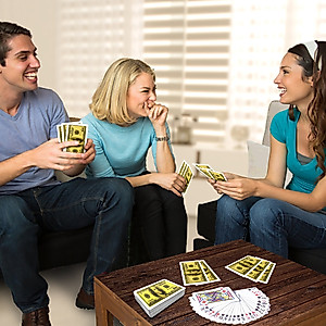 Gamie 100 Dollar Bill Playing Cards - Pack of 12 Decks - Individually Shrink Wrapped - Game Cards for Poker, Kids, Adults - Birthday Party Favor for Girls & Boys - Great Gift Idea