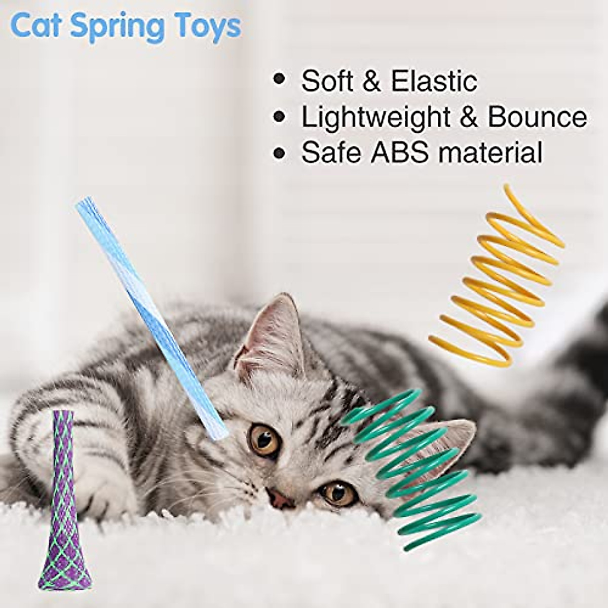 SYEENIFY Cat Toys Kitten Toys Assortments,Cat Feather Toys,Cat Wand Toy,Cat Toys for Indoor Cats