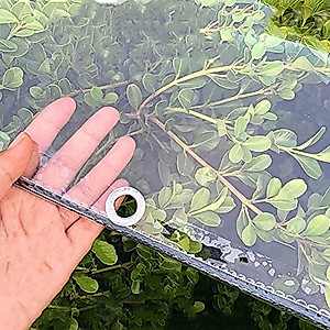 Clear Waterproof Tarp, PVC 11.8 Mil Tarpaulin with Grommets and Cable Tie, Duty Heavy Tear Resistant Cover for Camping, Plants Greenhouse, Cars, Patio and Pavilion