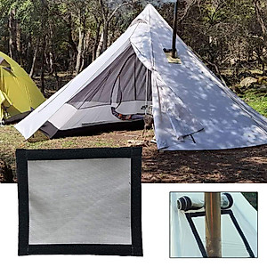 Ochine Hot Tent Stove Jack Hole Cover Fire-Resistant Stove Jack Hole Accessory Lightweight Waterproof Chimney Jacket Hole Pipe Vent for Canvas Camping Bell Tent