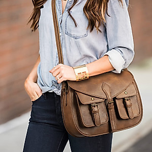 KouLi Buir Crossbody Bags for Women PU Leather Purse Womens Purses and Handbags Over The Shoulder Satchel Bag (Brown)