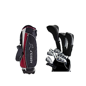 AGXGOLF Senior Men's Magnum Graphite Edition Complete Golf Club Set w/Stand Bag, 460cc Driver, 3 Wood, Hybrid, 5-9 Irons, Wedge: Right Hand: Tall (+1 Inch) Length: Built in The USA