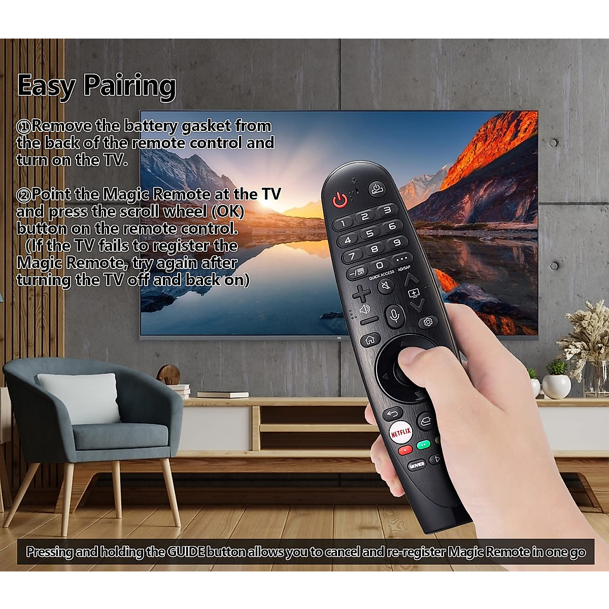 AN-MR19BA MR20GA Voice Magic Remote Control AKB75635305 AKB75855501 for LG 2019 Smart LED 4K UHD TV, Compatible with NanoCell UM69,UM71,UM72,UM73,UM74,UM75,UM76,UM80 Series