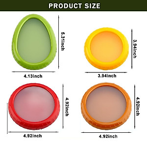 Avocado Saver and Onion Storage, Set of 4 Reusable Storage Containers for Fridge, Keeps Avocados Fresh Ideal for Garlic, Onions, Lemons and Potatoes (Red Yellow Green Brown)