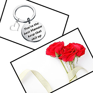 KUIYAI Funny Grandma Gift You're The Best Mamaw Keep That Shit Up Keychain Mother's Day Gift(Best Mamaw KS)