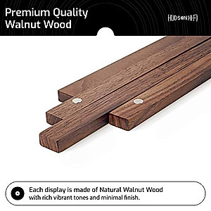 Hudson Hi-Fi Modular Vinyl Record Wall Mount Display System - 1 CT Wooden Shelves for LPs, Walnut Shelves for Wall w/ Snap - Display Shelf for Collectibles - Vinyl Records Decor & Record Holder