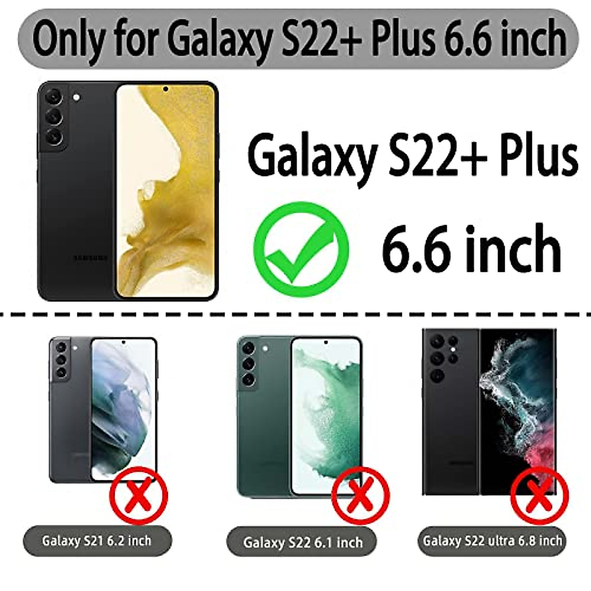 PYTWOPY Wallet Case for Galaxy S22+ Plus 5G [Credit Card Holder],[RFID Blocking],Shockproof Leather Flip Phone Case with Screen Protector Film Magnetic Clasp Kickstand Protective Cover,Red