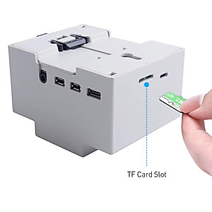 GeeekPi Case for Raspberry Pi 4, DIN Rail Case with Fan for Raspberry Pi 4, Modular Box for Electrical Panels, Pi 4 Heatsinks for Raspberry Pi 4 Model B