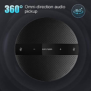 KAYSUDA USB Speaker Phone 360° Omnidirectional Microphone Portable Conference Speakerphone Echo Cancellation for Skype Business of Microsoft Lync, VoIP Calls, Webinar, Phone, Call Center, Recording