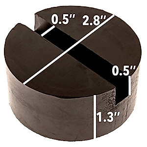 2-Pack of Rubber Jack Pads (Slotted Pucks) - Universal, Standard-Size Adapter - Frame Rail Protector Puck/Pad Keeps Pinch Weld, Paint and Metal Safe - by Mission Automotive