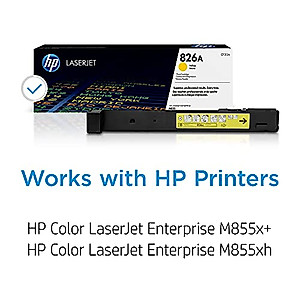 HP 826A Yellow Toner Cartridge | Works with HP Color LaserJet Enterprise M855 Series | CF312A