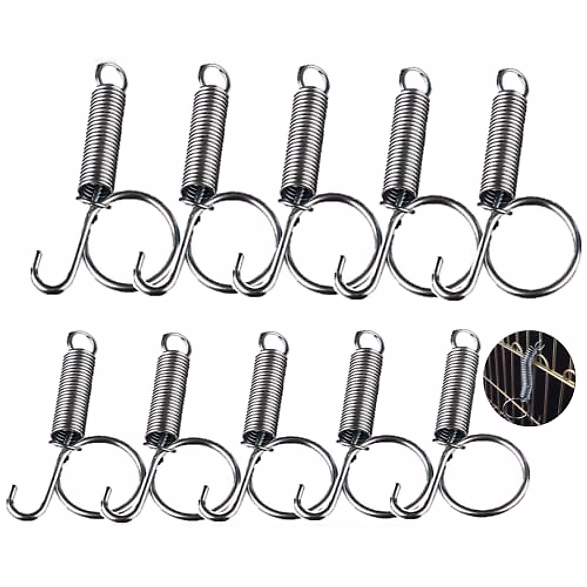 10PCS 85/115mm Spring Door Latch Cage Door Spring Hook Metal Finger Spring Latch Hook for Fixing Rabbit, Dog, Cat, Parrot,Pet Cage Door