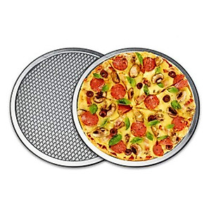 CONSTR 18 Inch Aluminum Pizza Screen - Commercial Grade Pizza Screen - Round Non-stick Mesh Pizza Screen Pan Baking Tray Bakeware Tool