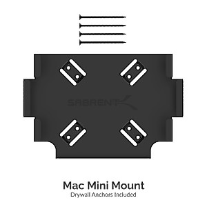 SABRENT Mac Mini VESA Mount/Wall Mount/Under Desk Mount [Black] (BK-MABM)