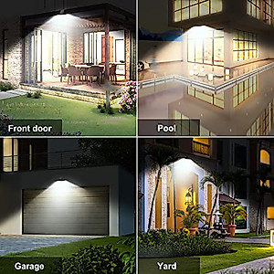 CEOTIS Solar Outdoor Lights, 243 LED 3500LM Motion Sensor Solar Lights, IP65 Waterproof 3 Heads Security Flood Lights, Separate Solar Panel Remote Control 3 Modes Wall Lights (9PACK)