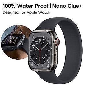 Mowei 3-Pack for Apple Watch Series 8/7 Screen Protector 45mm, 9H Tempered Glass 3D Full Coverage Bubble Free Waterproof Infinite HD Shield for Apple Watch 7/8 45mm (2022)