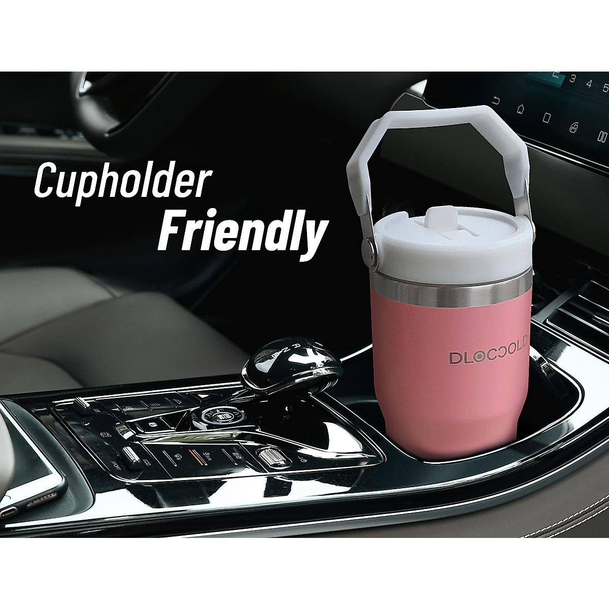 DLOCCOLD 20 oz Stainless Steel Tumbler with Flip Straw & Handle, Insulated Double Walled kids Water Bottle, Leak Proof, Reusable Cup 2-in-1 Straw & Sip Lid, Cupholder Friendly