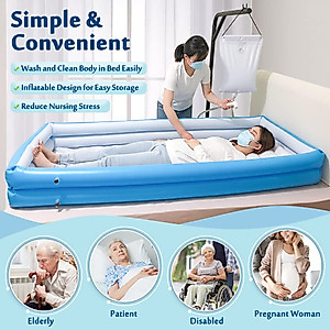 Medical Inflatable Bathtub Portable Shower for Elderly and Disabled Bed Bathing Aids Blow Up Bathtub Adult Bedridden Patients Full Body Bed Shower Inflatable Tub Home Care Handicap Bed Accessories