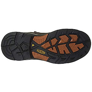 KEEN Utility Men's Detroit XT Mid Height Soft Toe Waterproof Work Boots, Black Olive/Leather Brown, 13 Wide