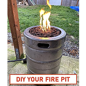 GASPRO 18 Inch Fire Pit Ring Burner, Round Fire Pit Burner for Fire Pit, Natural Gas & Propane Fireplace, 304 Series Stainless Steel, BTU 147,000 Max