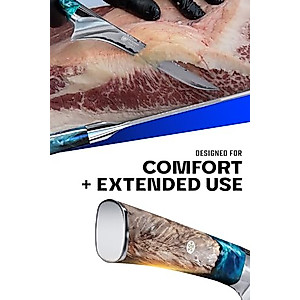 Dalstrong Boning Knife - 6 inch - Valhalla Series - 9CR18MOV HC Steel - Celestial Resin & Wood Handle - Fillet Knife, Meat Cutting, Carving, Bone, Trimming, Deboning - Kitchen Knife - Leather Sheath