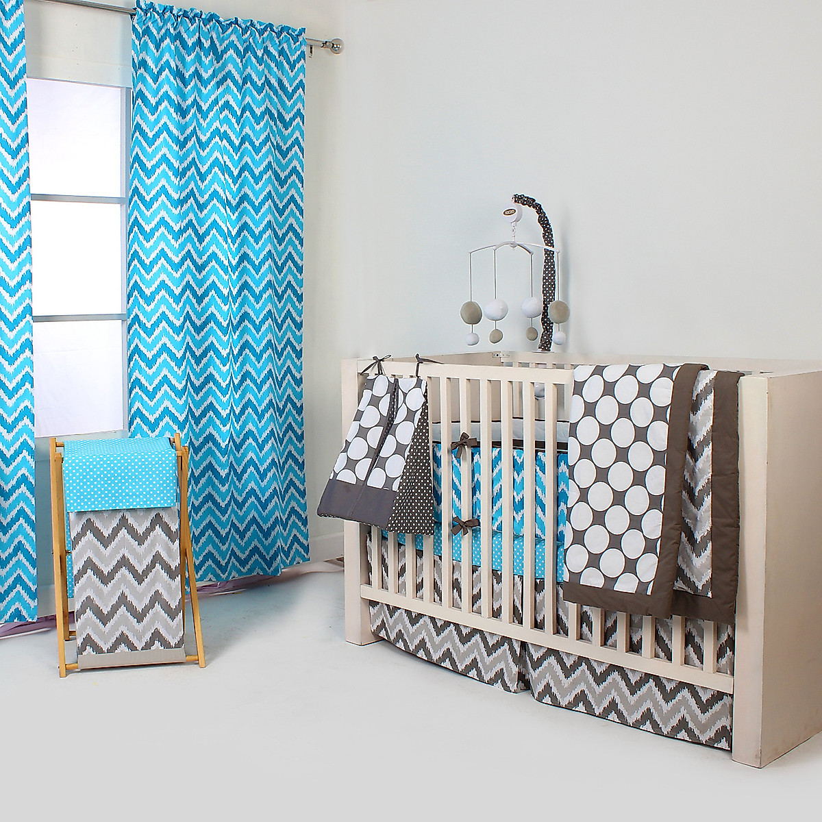 Bacati - Mix N Match Dots Diaper Stacker (Grey)