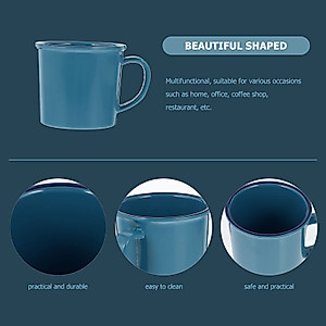 Hemoton Melamine Coffee Tea Mugs Cup: Enamel Coffee Cups, Blue Galvanized Steel Beverage Cup, Party Drinking Mugs for Milk Hot Chocolate