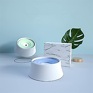 FUUIE Bowls for Food and Water Pet Bowl Floating Non-Wetting Mouth Cat Bowl Puppy Cat Food Drinking Tilt Feeder Plastic Portable Dog Bowl (Color : Blue)