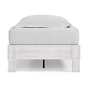 Signature Design by Ashley Paxberry Modern Farmhouse Platform Bed Frame, Twin, Rustic White