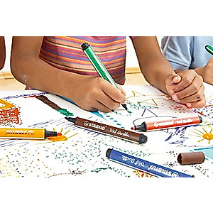 STABILO Trio Scribbi Triangular Felt Tip Pen - Assorted Colours (Pack of 14)