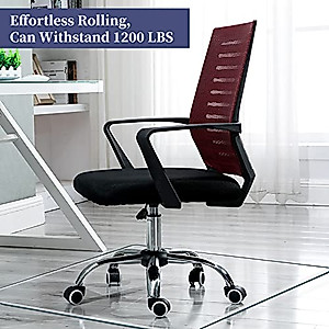 FARUIFETT 45" x 53" Office Chair Mat for Carpet, Heavy Duty Tempered Glass Chair Mats for Hardwood Floors, Computer Desk, Effortless Rolling, Easy Clean, Not Prone to Scratches