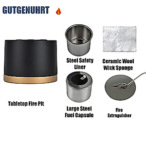 Gutgenahrt Tabletop Fire Pit, Portable Concrete Fire Pit,Ethanol Fire Pit,Mini Personal Fireplace for Indoor & Garden