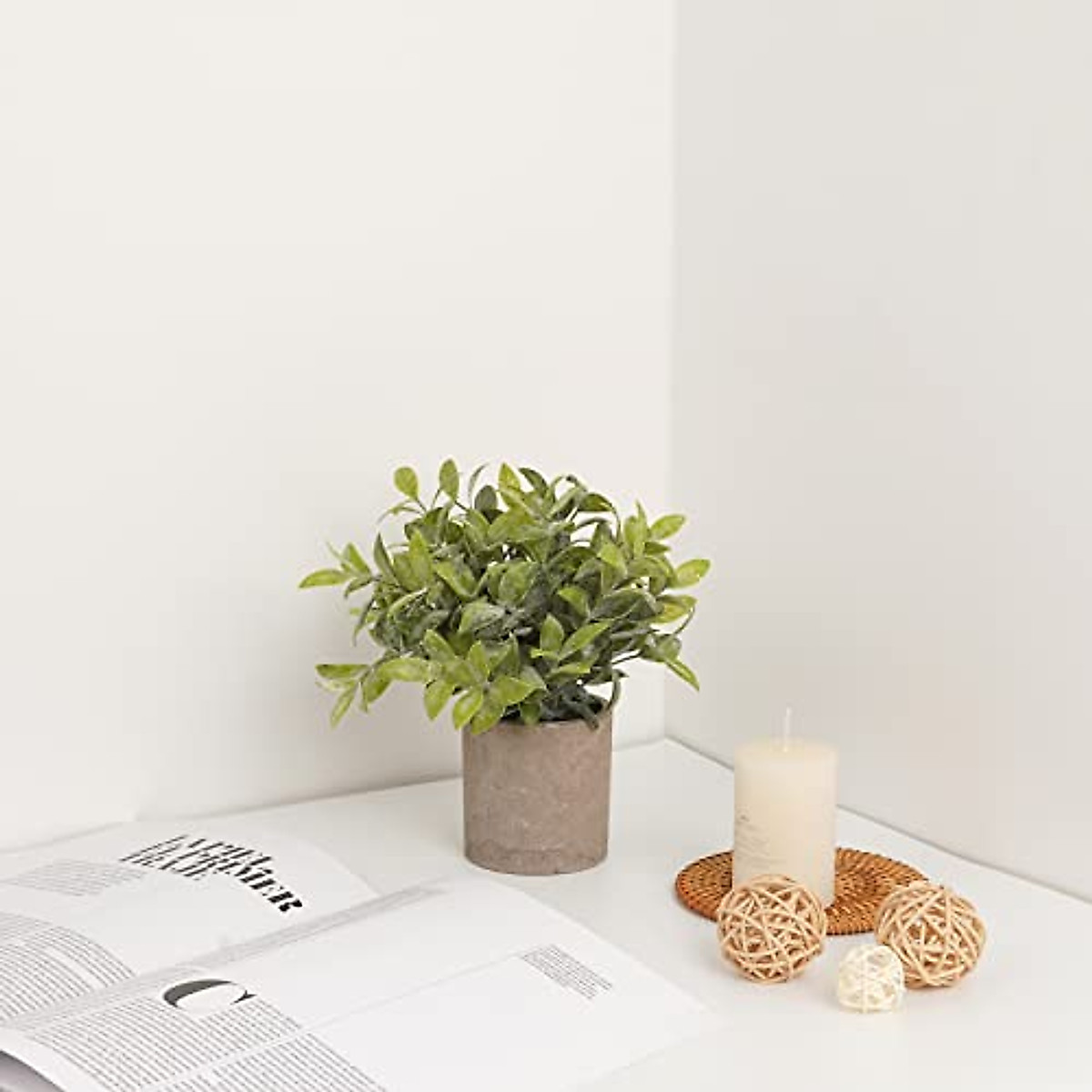 VaryFloral 3 Packs Small Fake Plants Artificial Potted Plants Set Realistic Eucalyptus Rosemary Mini Faux Greenery Potted Artificial Plants for Decoration for Home Décor Shelf Table Bathroom Indoor