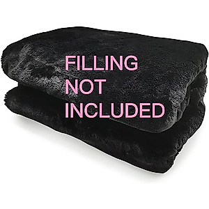 Bean Bag Chairs, 7ft Giant Bean Bag Chair for Adults, Big Bean Bag Cover Comfy Large Bean Bag Bed (No Filler, Cover only) Fluffy Lazy Sofa (Dark Grey), 7ft(180*80cm)(Black)