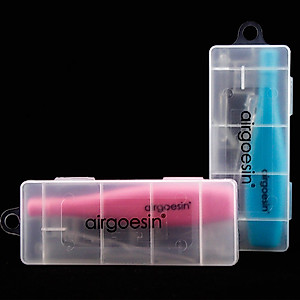 Airgoesin 2 Lighted Tonsil Stone Remove Tool, 10 Tips, Tonsillolith Pick + Case Oral Clean Longer Attachment