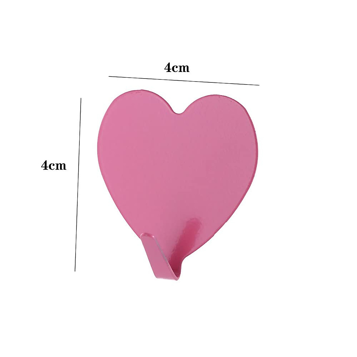 Vctitil 7/12 Pack Utility Hooks Heart Shaped Decorative Wall Hooks Strong Sticky Self Adhesive Hooks Stainless Steel Wall Hook (7 Color) (12 Pcs)