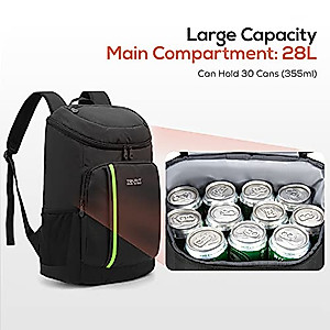 TOURIT Cooler Backpack 30 Cans Lightweight Insulated Backpack Cooler Leak-Proof for Men and Women